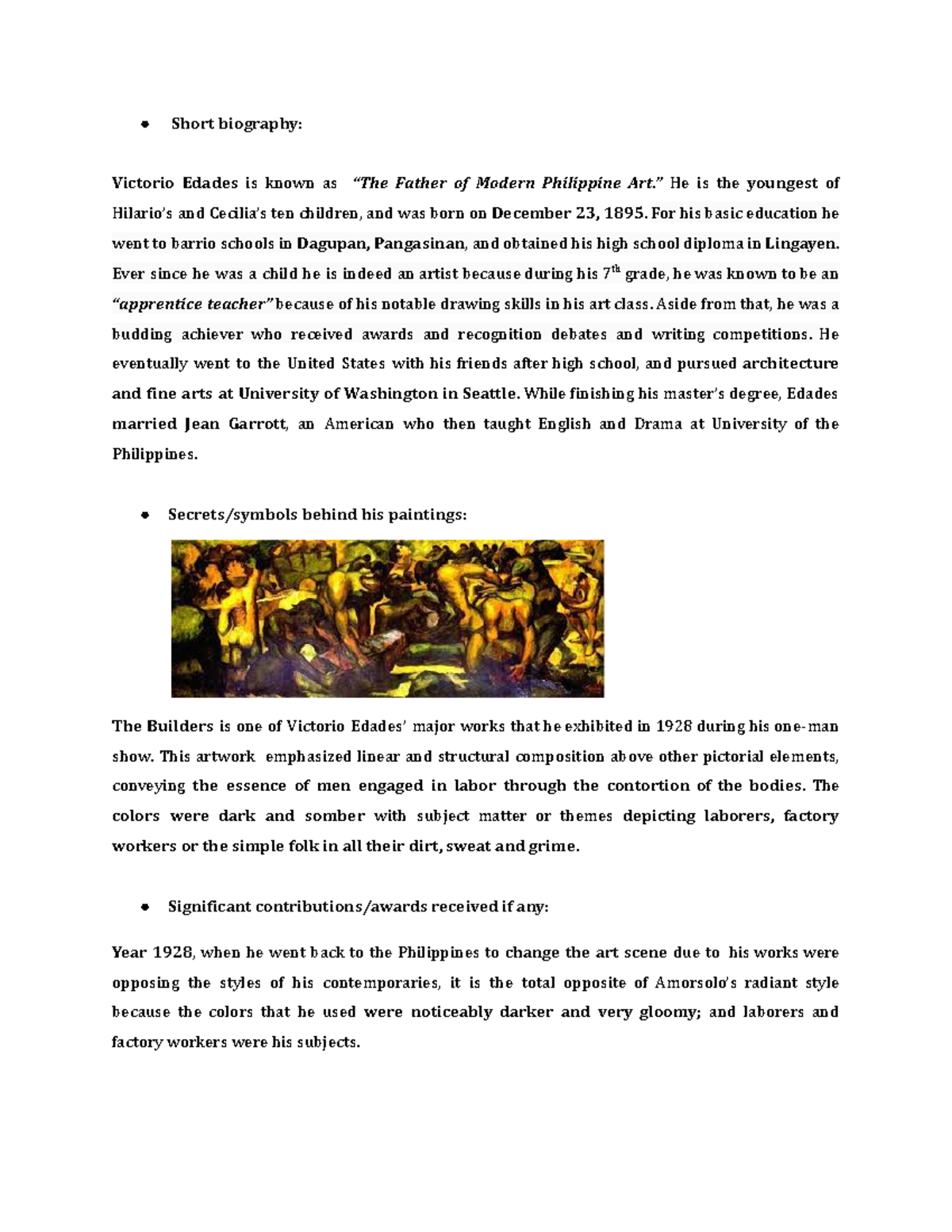 AH 4 - Victorio Edades: Father of Modern Philippine Art - Studocu
