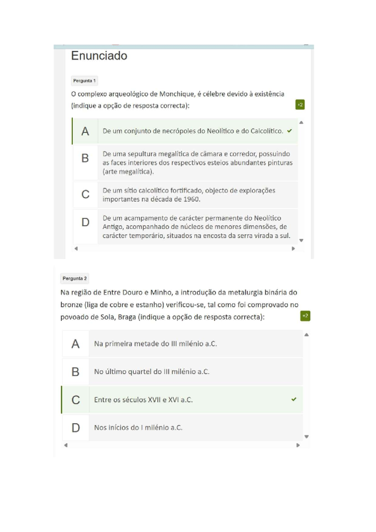 Gfolio Pré-História - Perguntas e Respostas sobre Monchique - Studocu