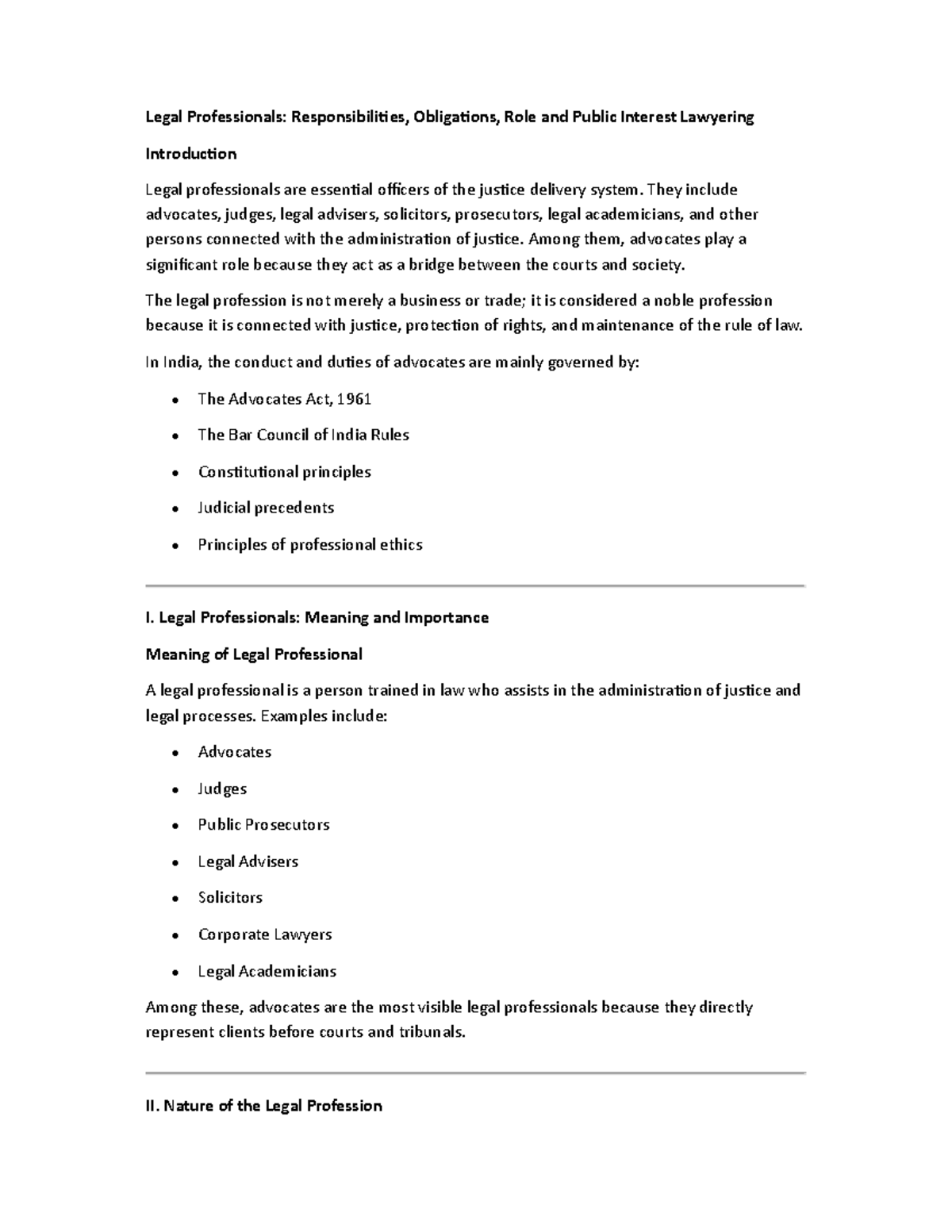 Legal Professionals and Public Interest Lawyering: Roles ...