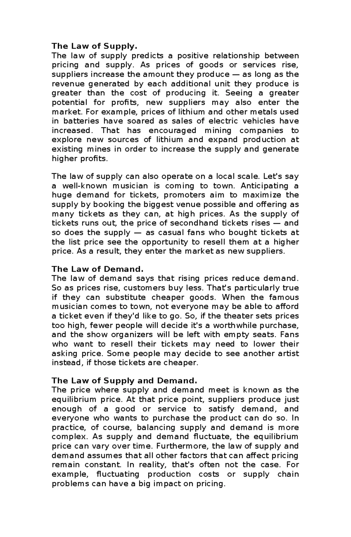 Understanding the Law of Supply and Demand: Key Principles Explained ...