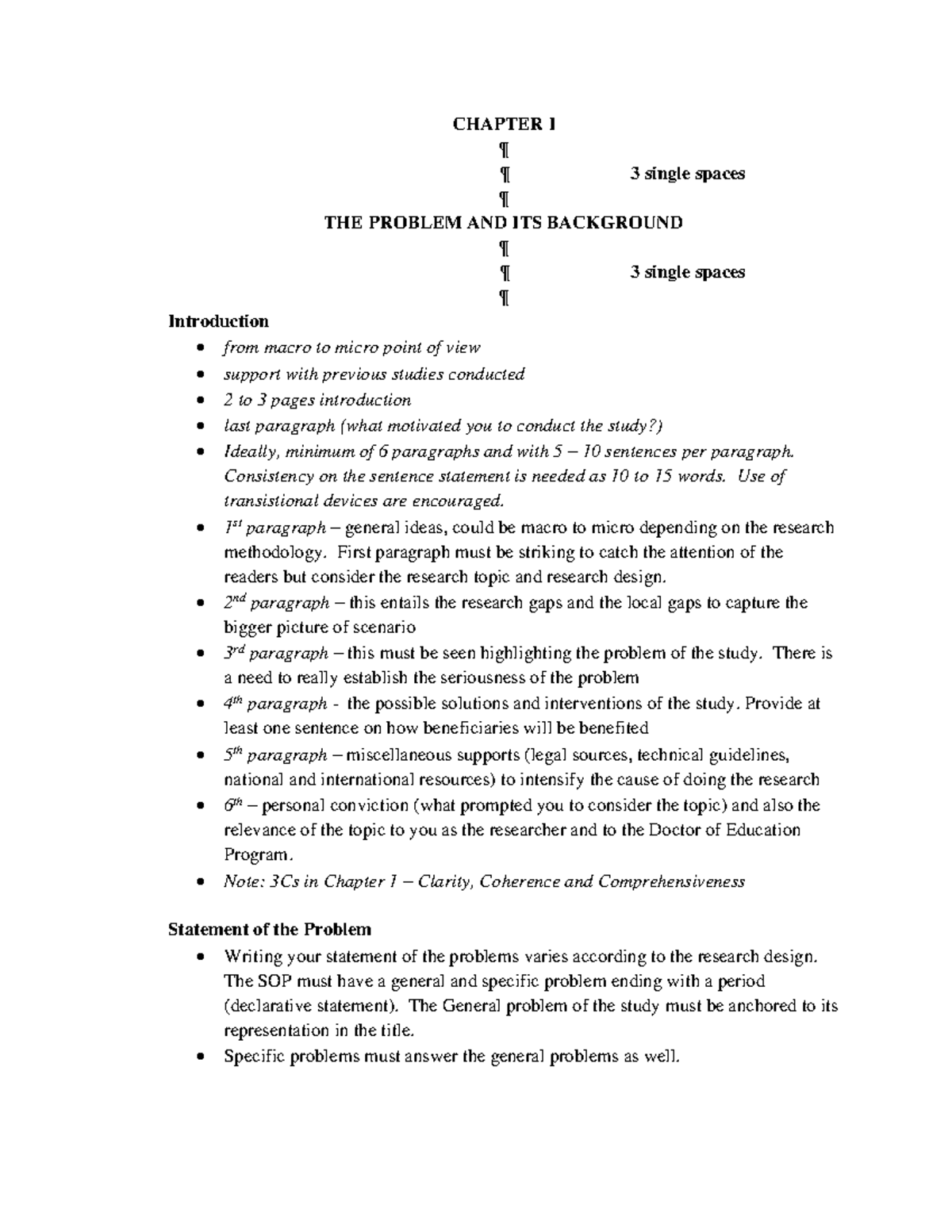 Chapter 1 Template: The Problem and Its Background Guidelines - Studocu