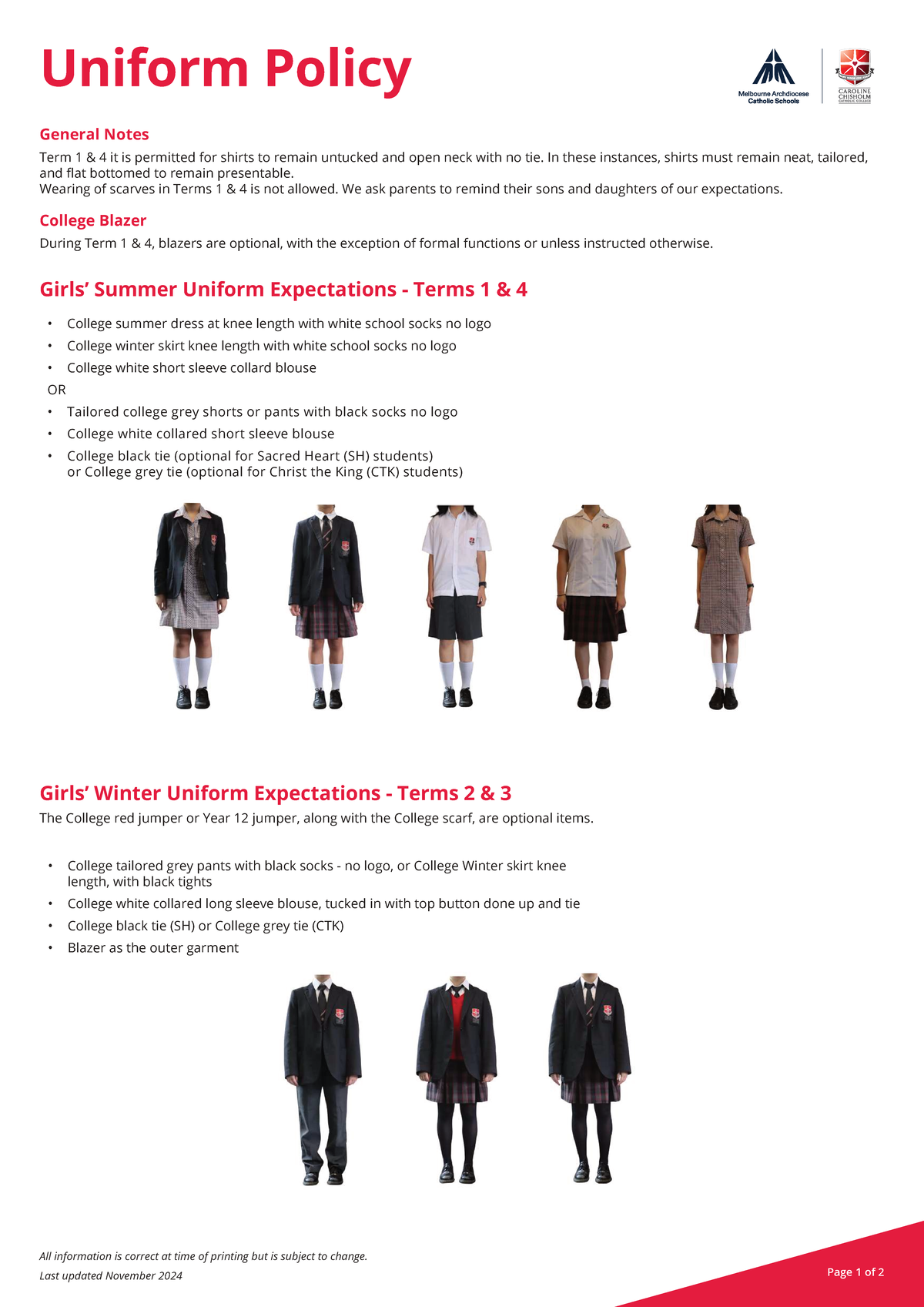 Uniform Policy 2025 - General Notes for Terms 1 to 4 - Studocu