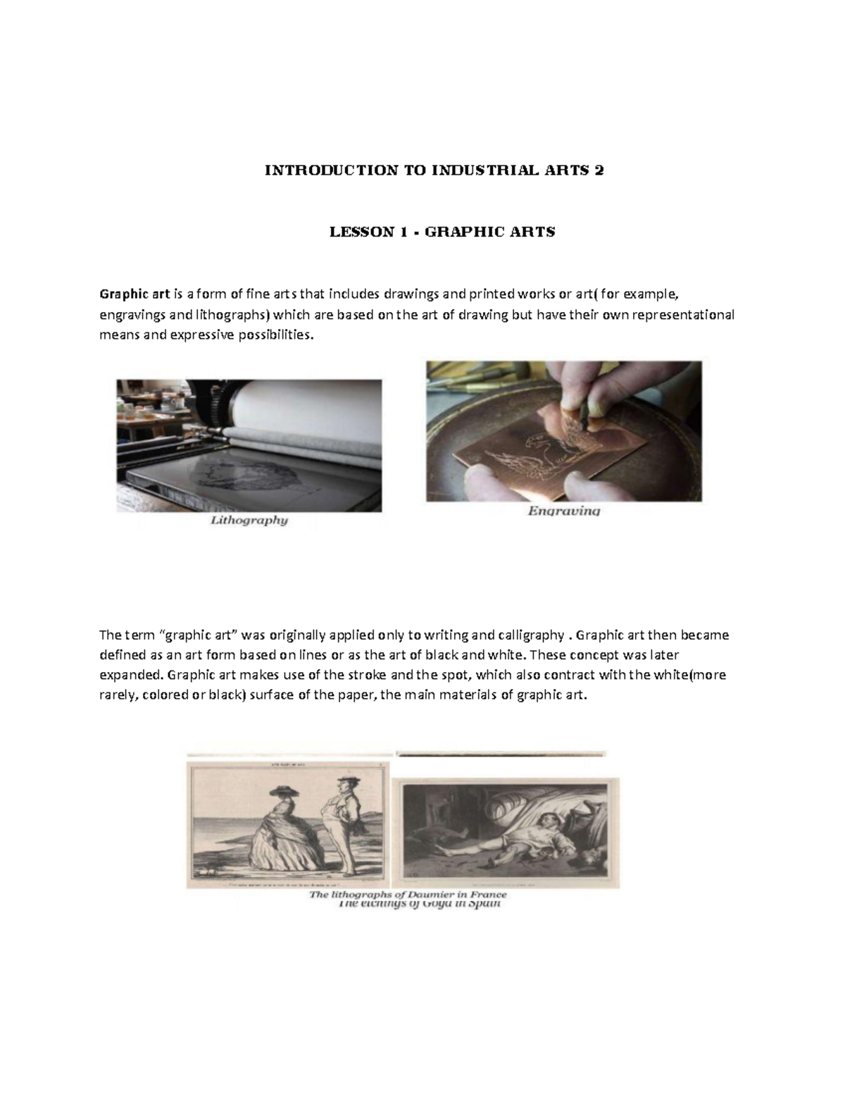 Reporting Graphics in Industrial Arts (ART 2) - Lesson 1 Overview - Studocu