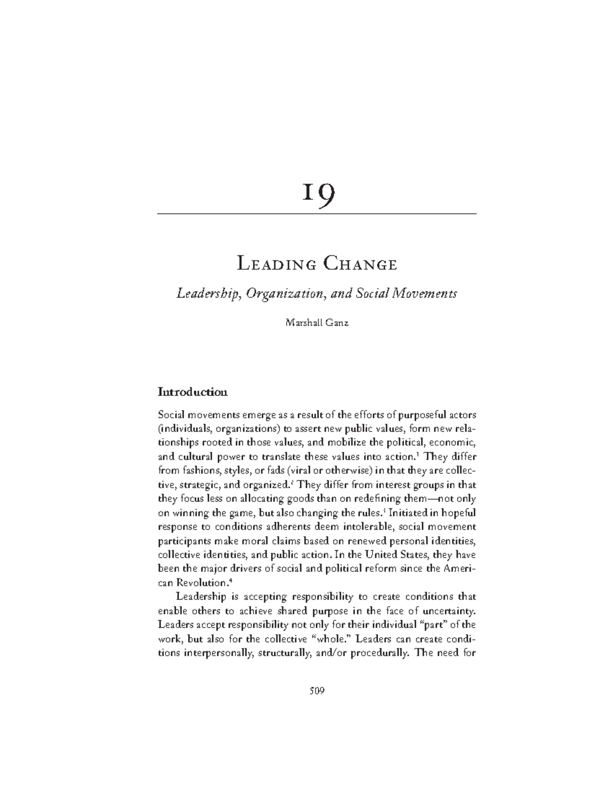 Leading Change: Social Movements and Leadership Strategies (19) - Studocu