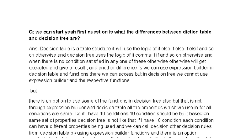 Decision Rules IQs: Differences Between Decision Tables & Trees - Studocu