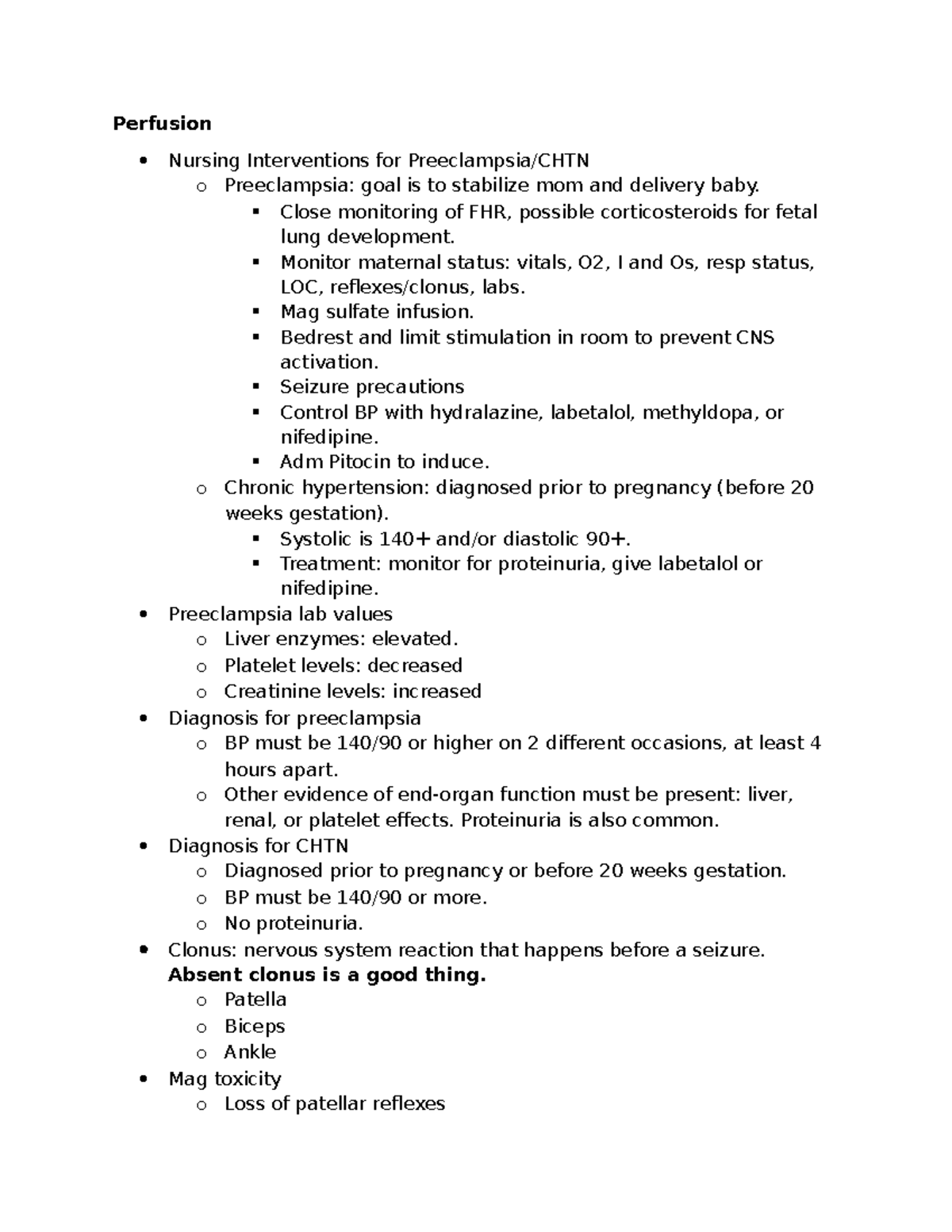 Perfusion - htn - Perfusion Nursing Interventions for Preeclampsia/CHTN ...