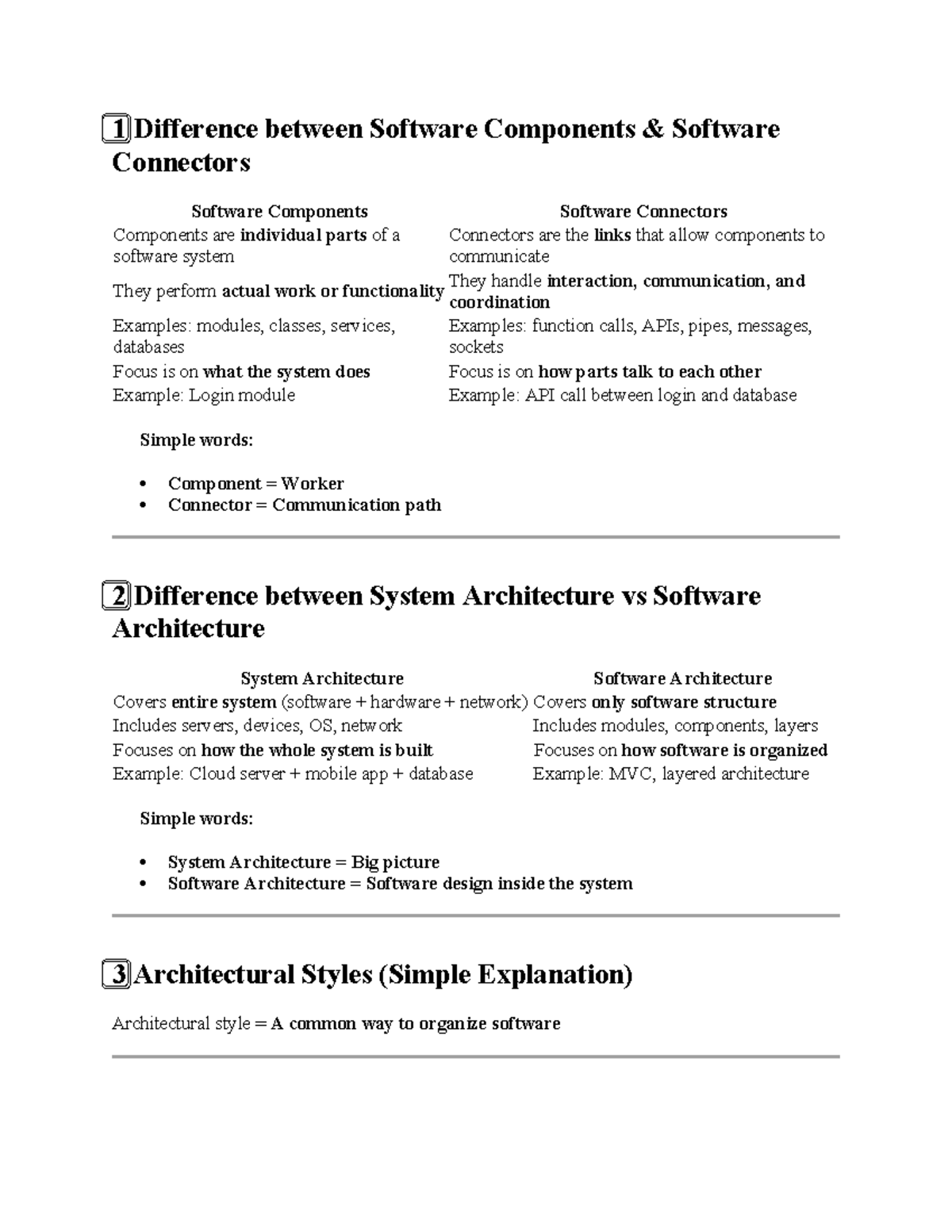 SDA - Understanding Software Components and Architecture Concepts - Studocu