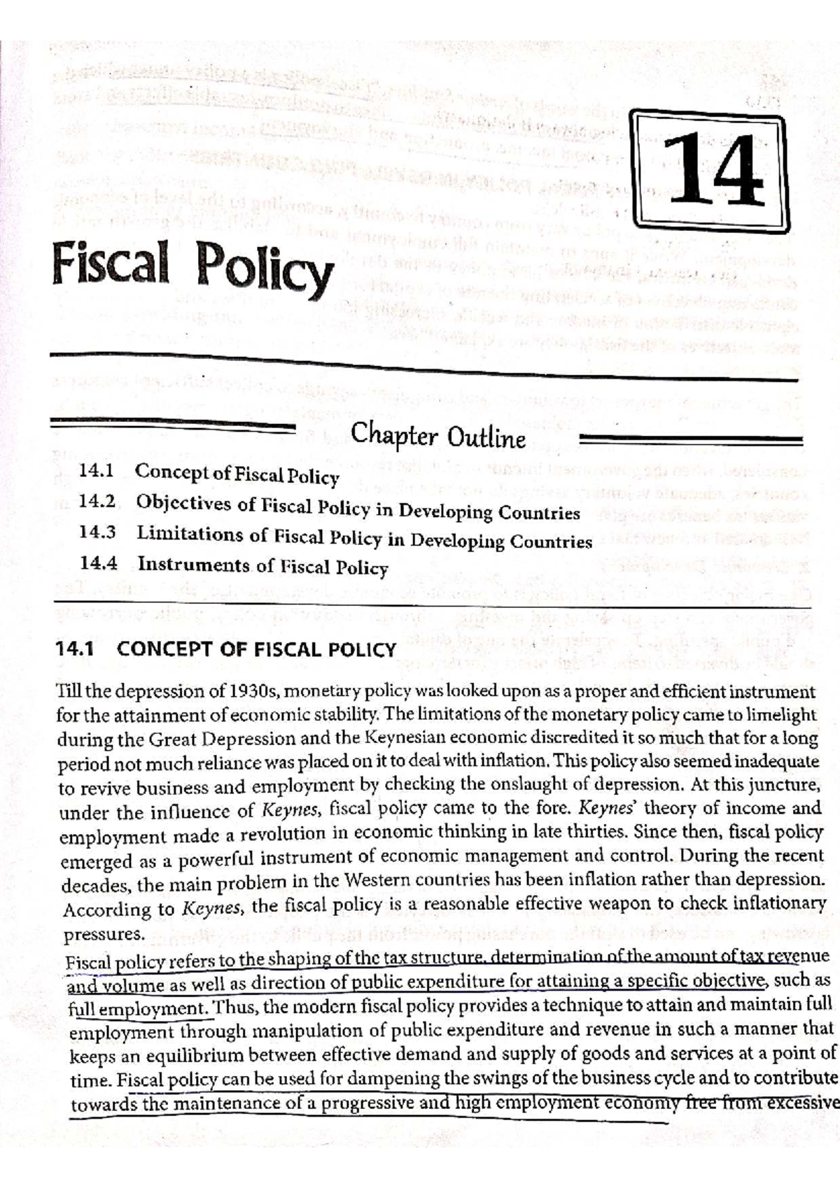 Fiscal Policy Overview: Chapter 14 - Key Concepts & Objectives - Studocu