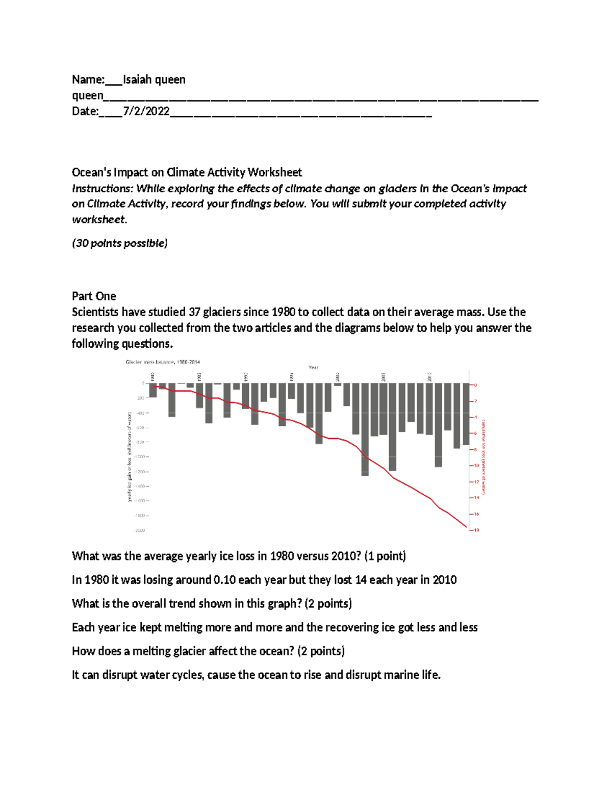 2.05 Ocean's Impact on Climate Activity Worksheet Submission - Studocu