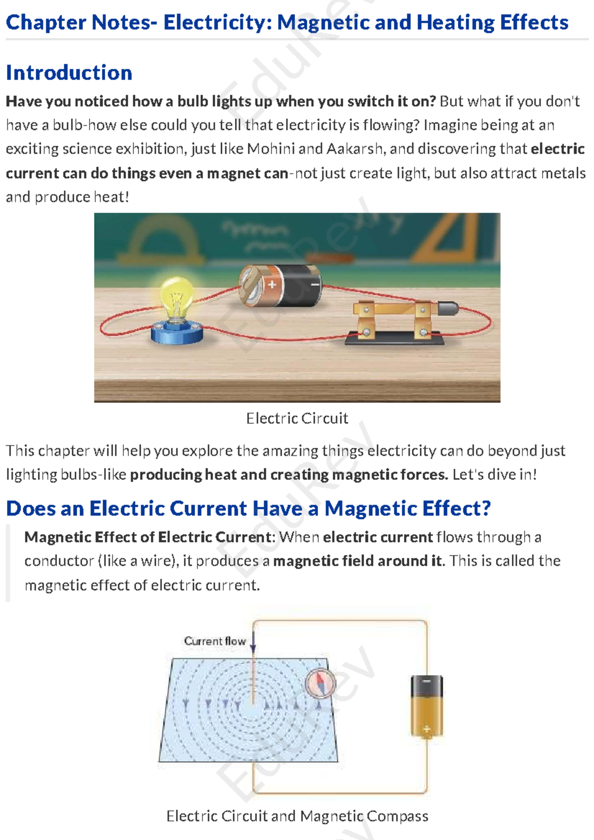 Edu Rev Chapter Notes: Electricity - Magnetic & Heating Effects - Studocu