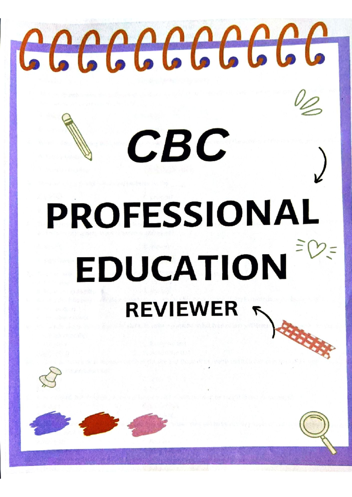 CBC-1-100: Professional Education Reviewer for Licensure Exam - Studocu