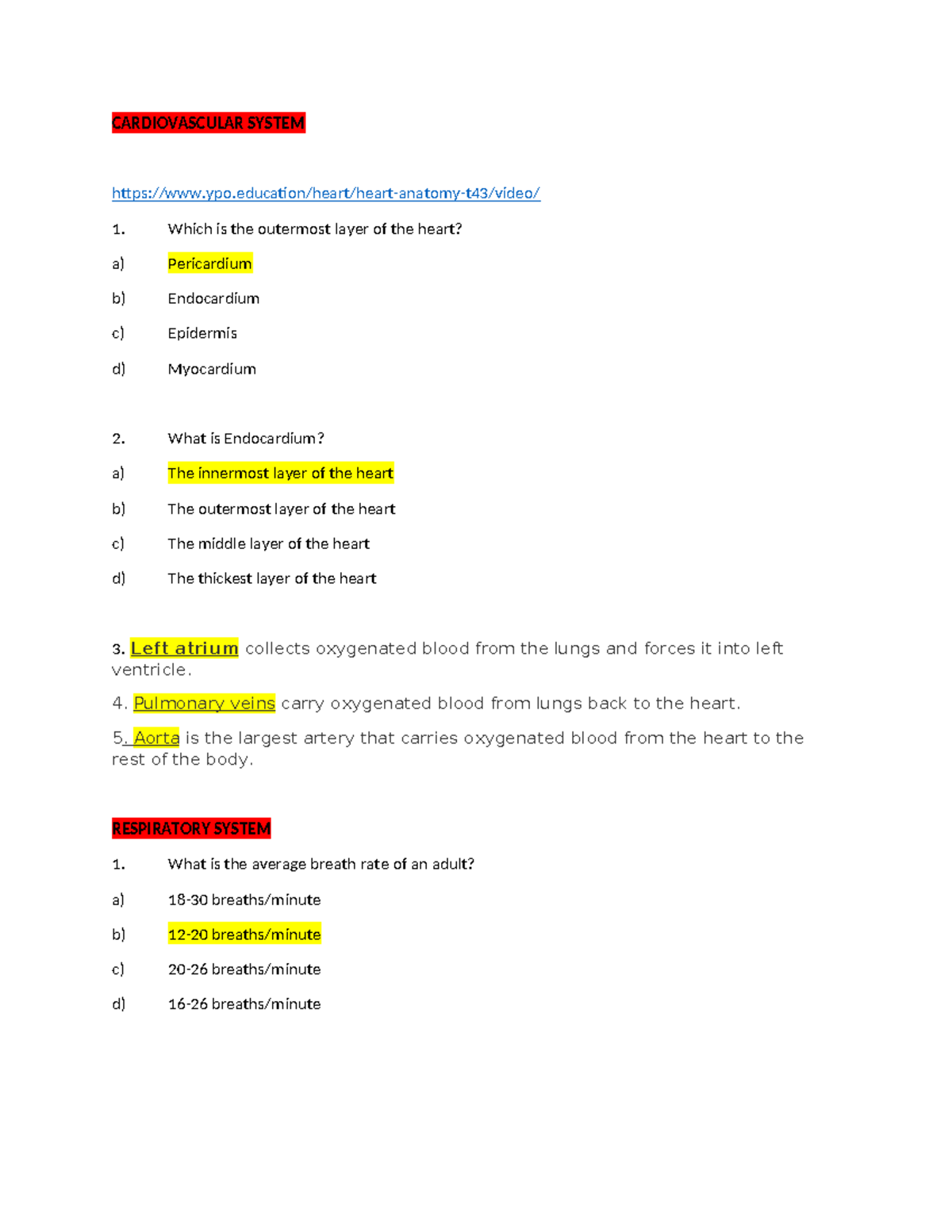 Human Anatomy & Physiology Quiz Questions (Course XXXXXX) - Studocu