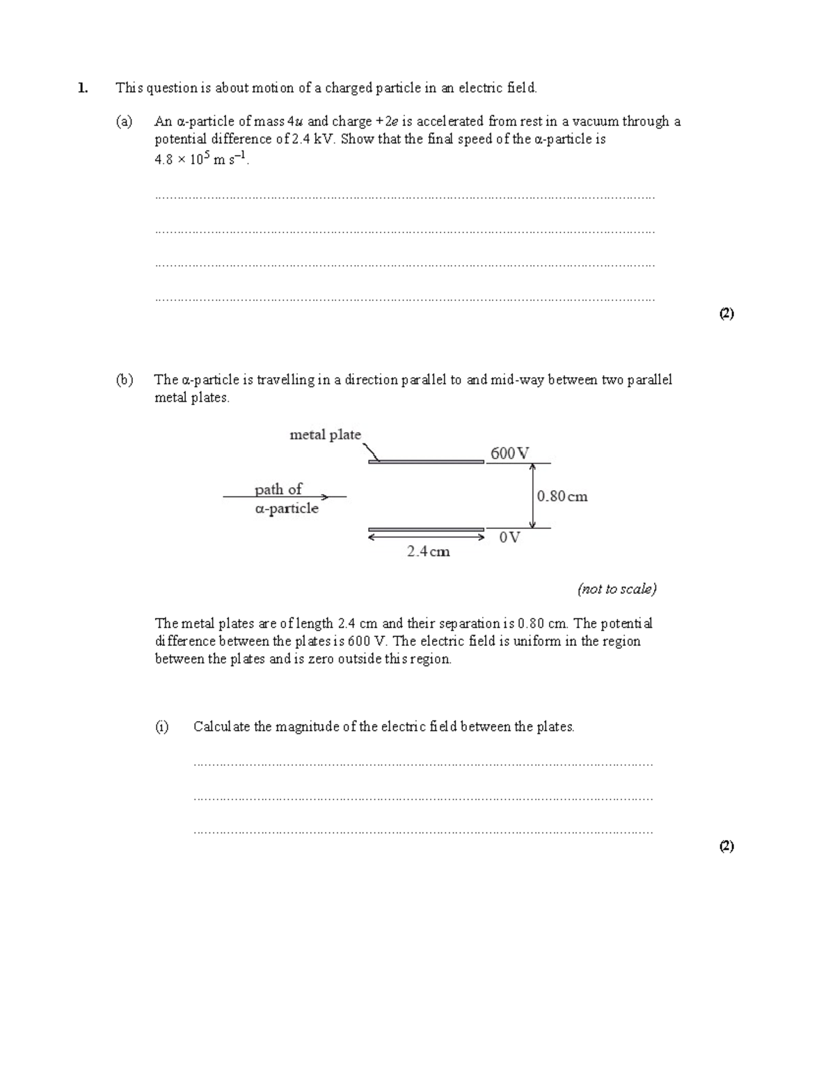 Physics HL Question Paper - Motion of Charged Particles and ...