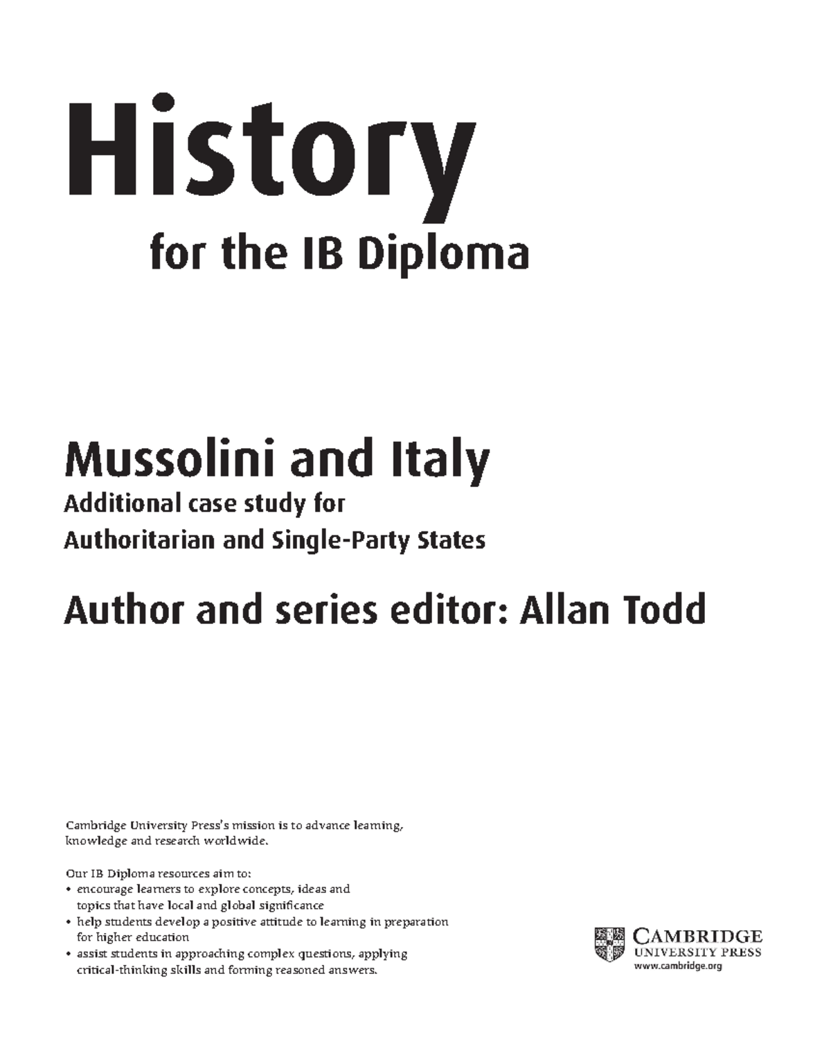 Mussolini's Rise to Power: A Level History Study Notes - Studocu