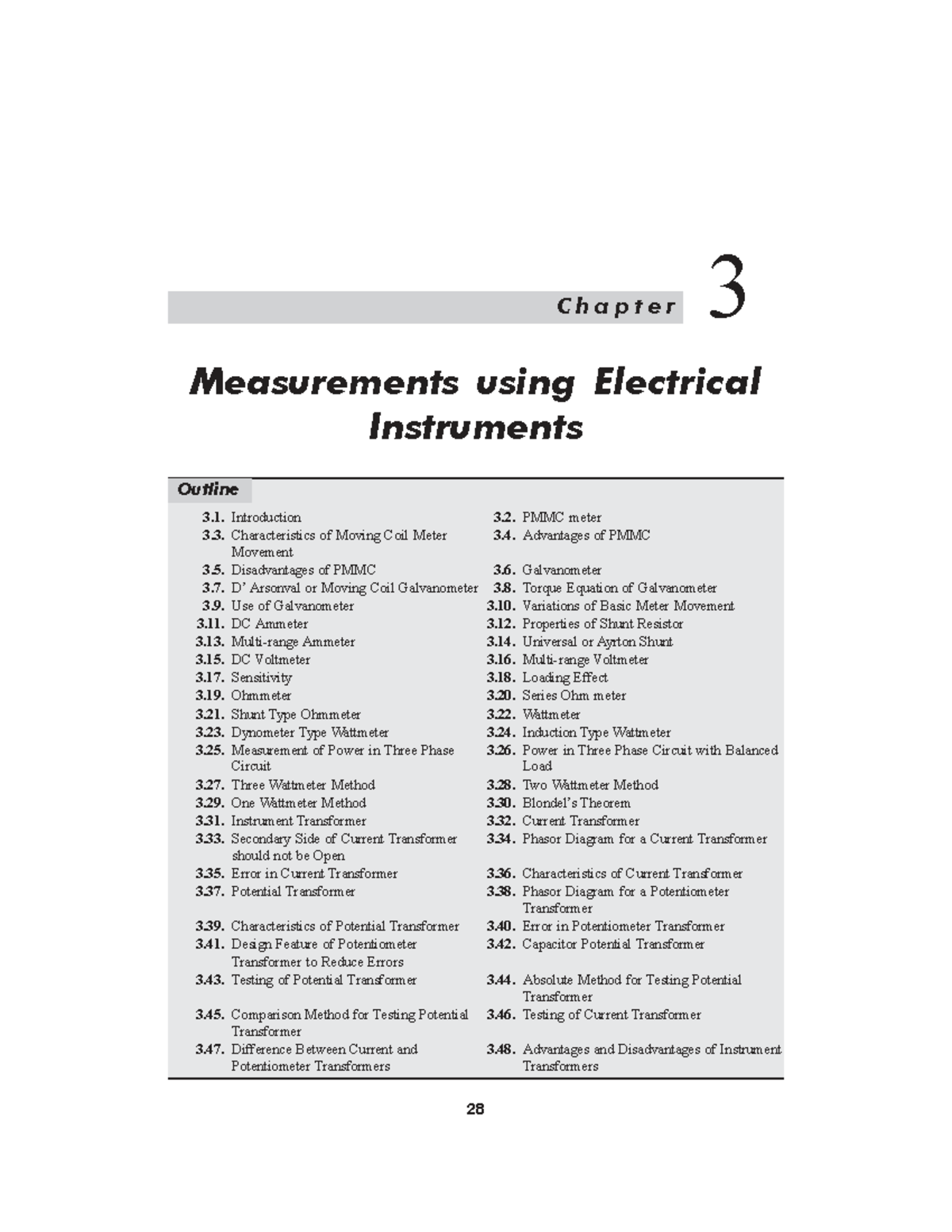 Chapter 3: Measurements with Electrical Instruments (EMI 101) - Studocu
