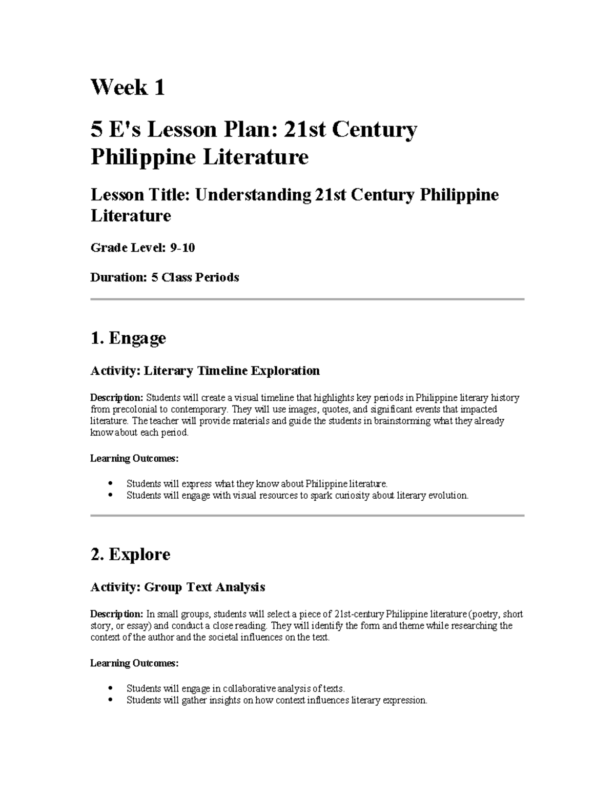 DLP 21st Century Literature: Lesson Plans for Philippine Literature ...