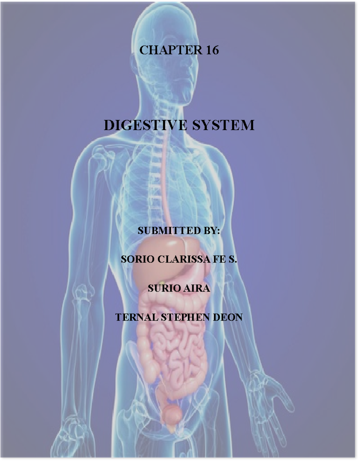 Chapter 16 - digestive system outline - CHAPTER 16 DIGESTIVE SYSTEM ...