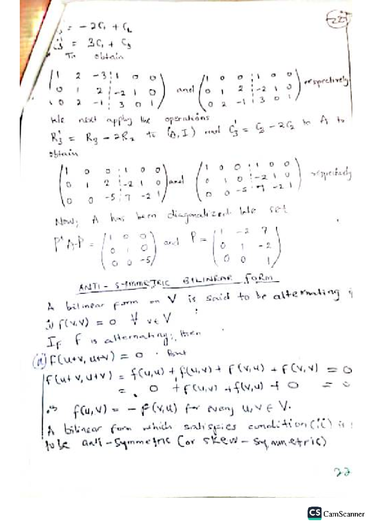 MAT 205 Final Exam: Symmetric and Alternating Bilinear Forms - Studocu
