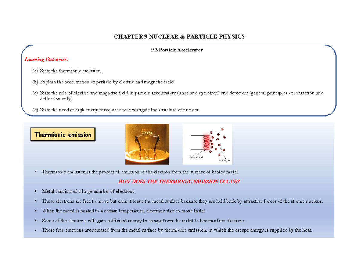 CHAPTER 9 - NUCLEAR PARTICLE PHYSICS: ACCELERATOR PRINCIPLES - Studocu