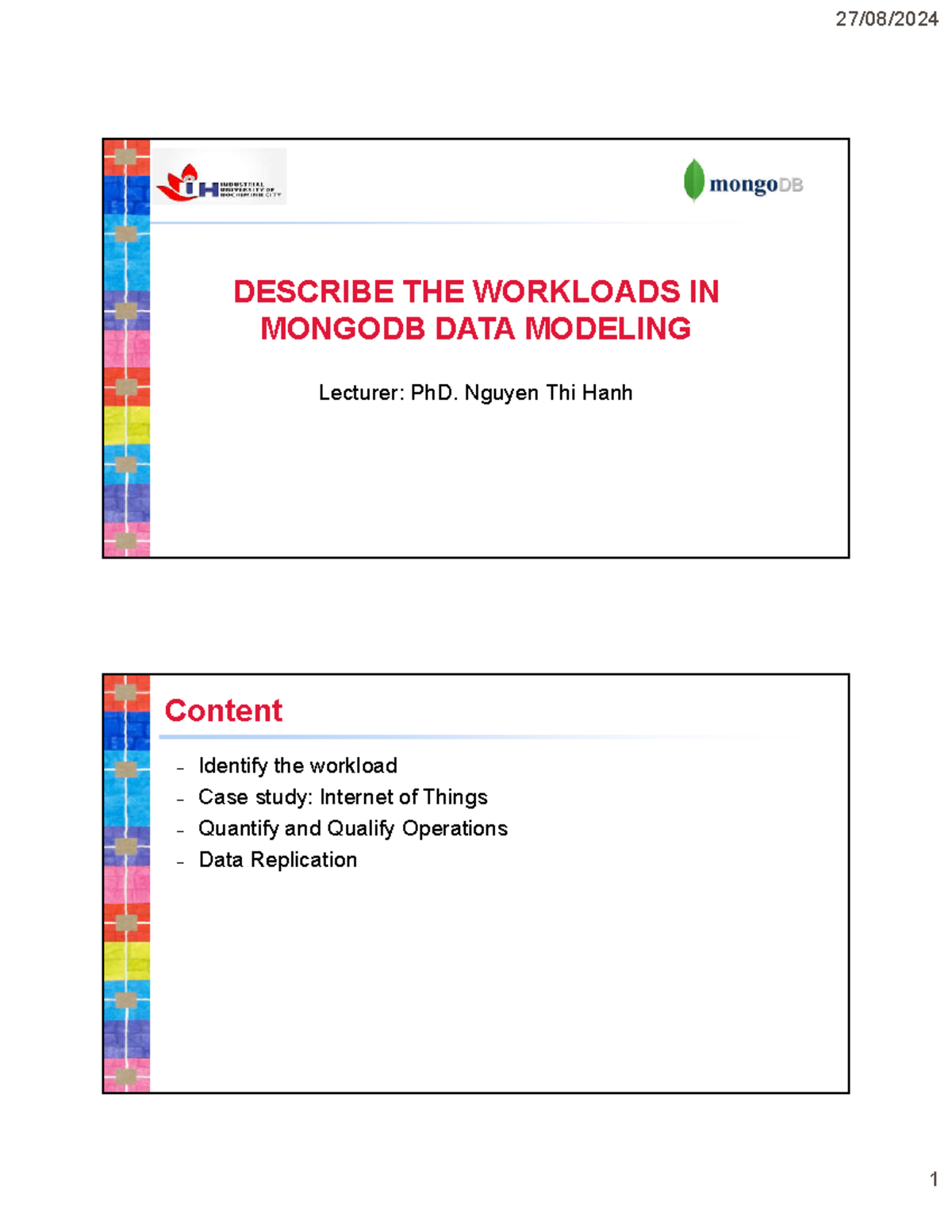 02 Chapter Work Loads Data Modeling Mongodb - DESCRIBE THE WORKLOADS IN ...