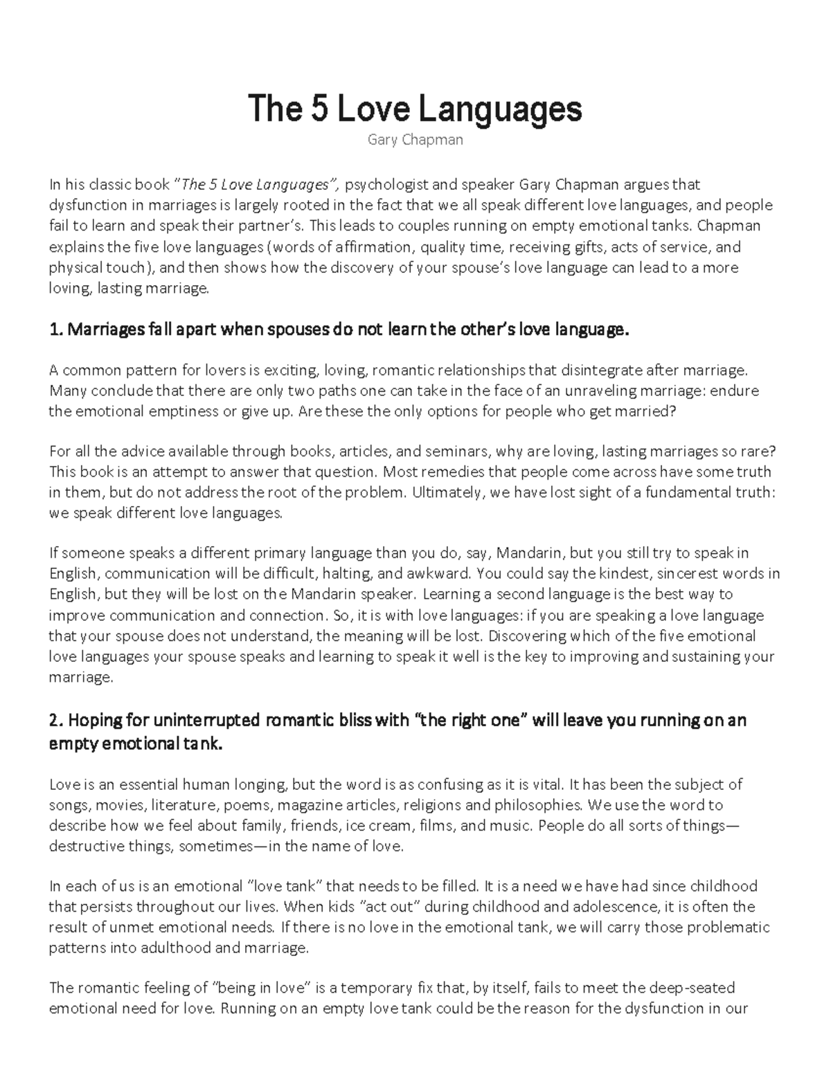 The 5 Love Languages: Understanding Emotional Connection in Marriages ...