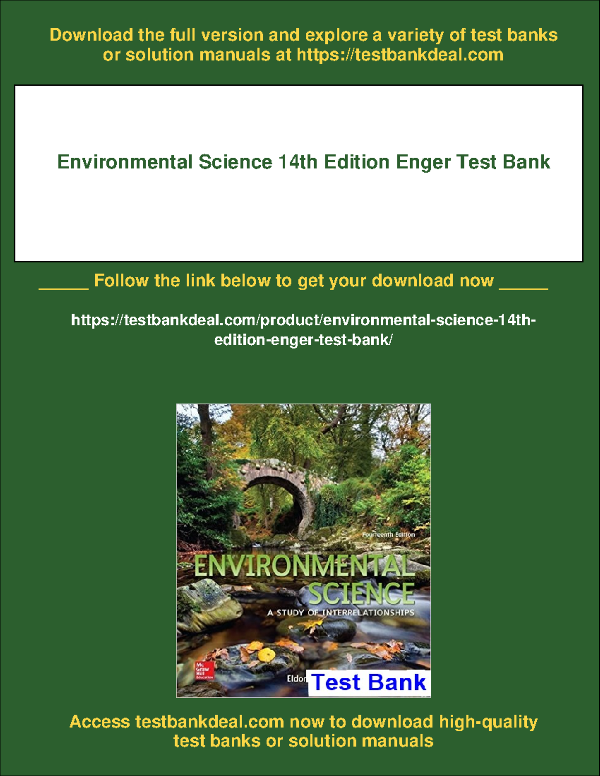13793 - Environmental science 14th edition enger test bank is ...