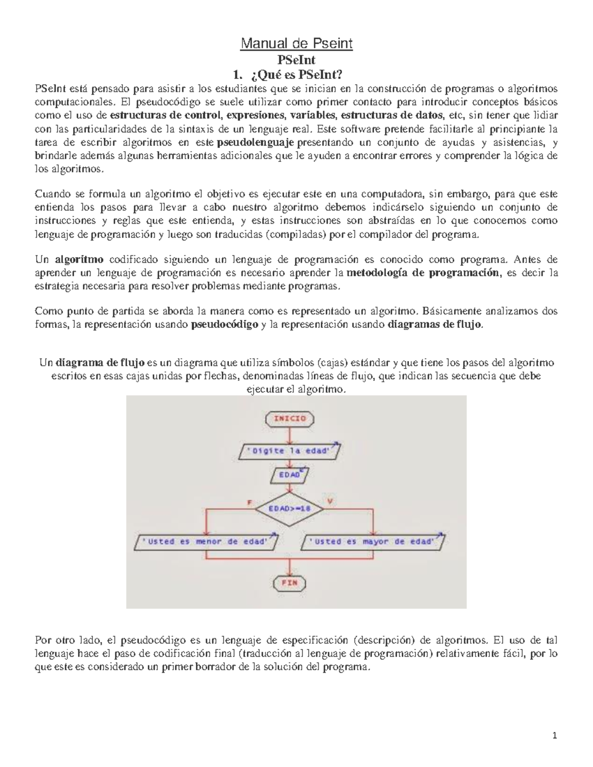 Manual de Pseint 2 - Guía de Algoritmos y Pseudocódigo - Studocu