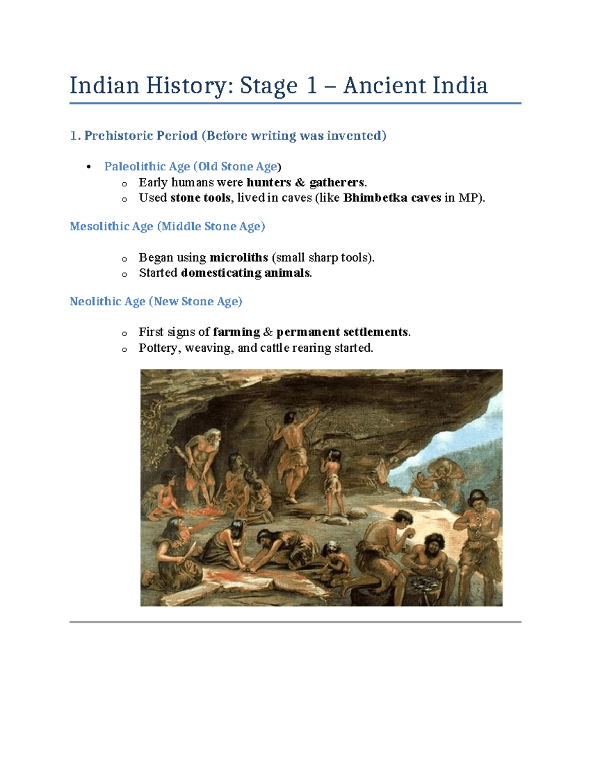 Indian History: Stage 1 - Ancient India Overview (Prehistoric to Gupta ...