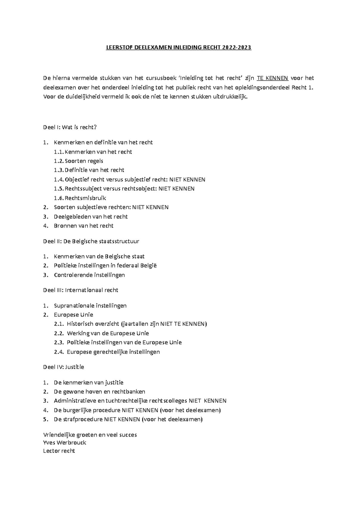 Leerstof Publiek Recht 2022-2023 (11) - LEERSTOF DEELEXAMEN INLEIDING ...