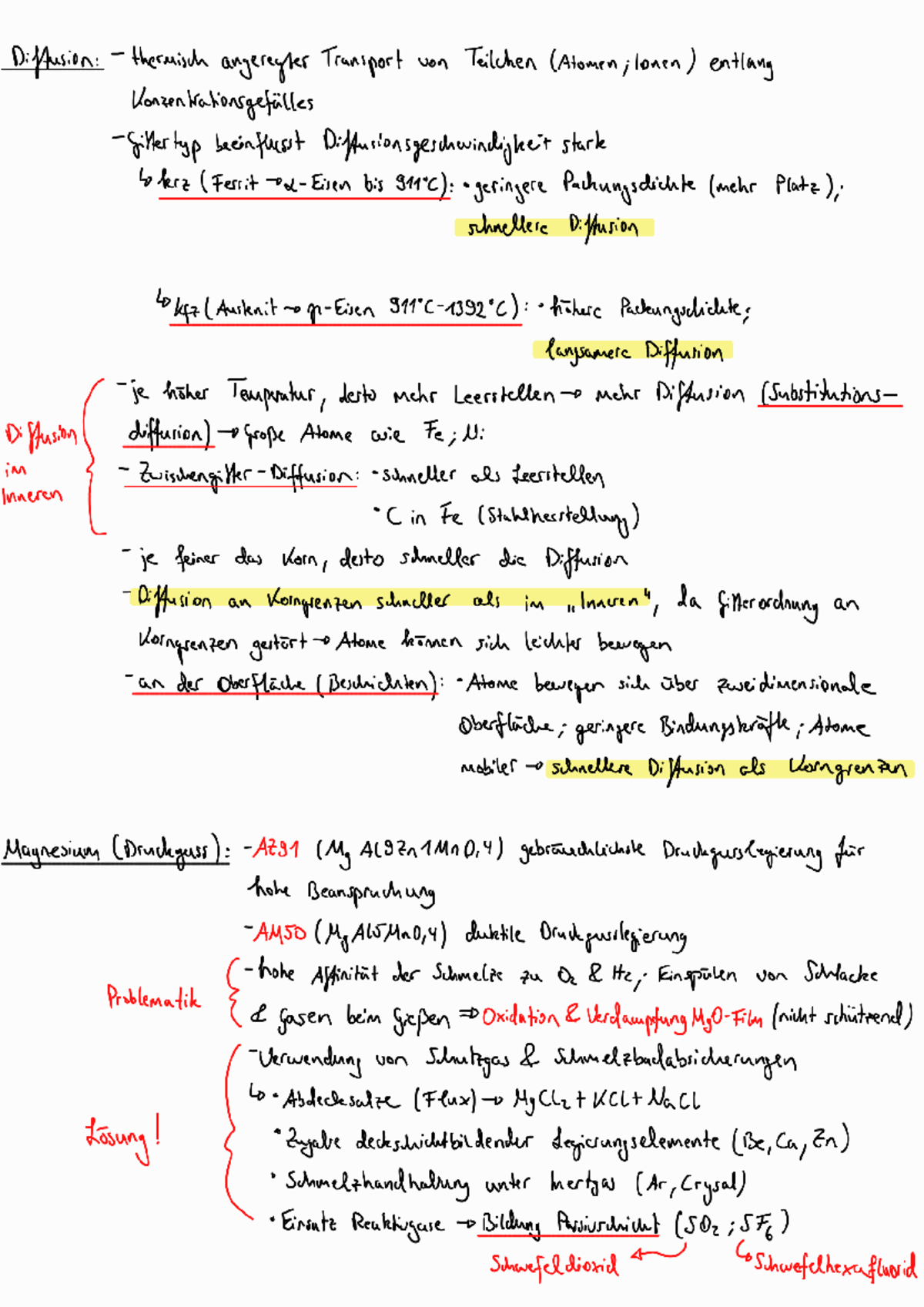 Diffusion und Transport von Teilchen: KW Zusammenfassung der Themen ...