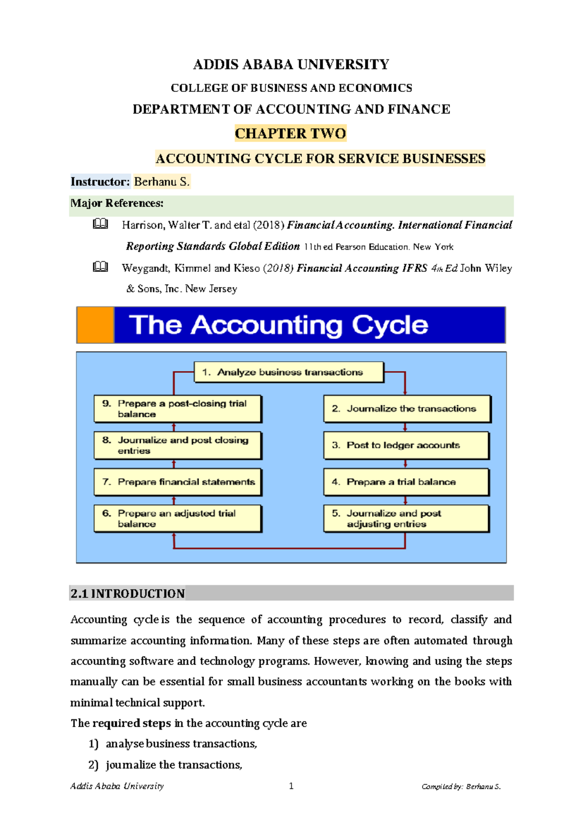CH 02 Accounting Cycle for Service Businesses - Detailed Overview - Studocu