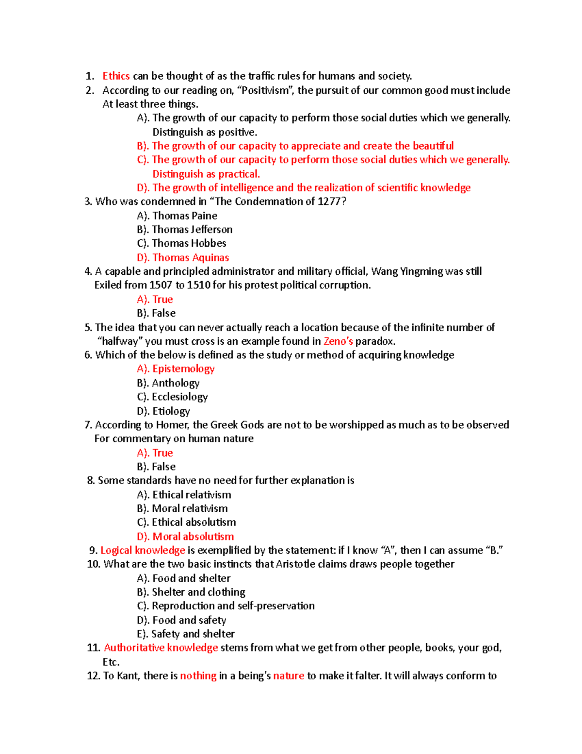 Intro to Philosophy - Final Exam Review Guide - Studocu