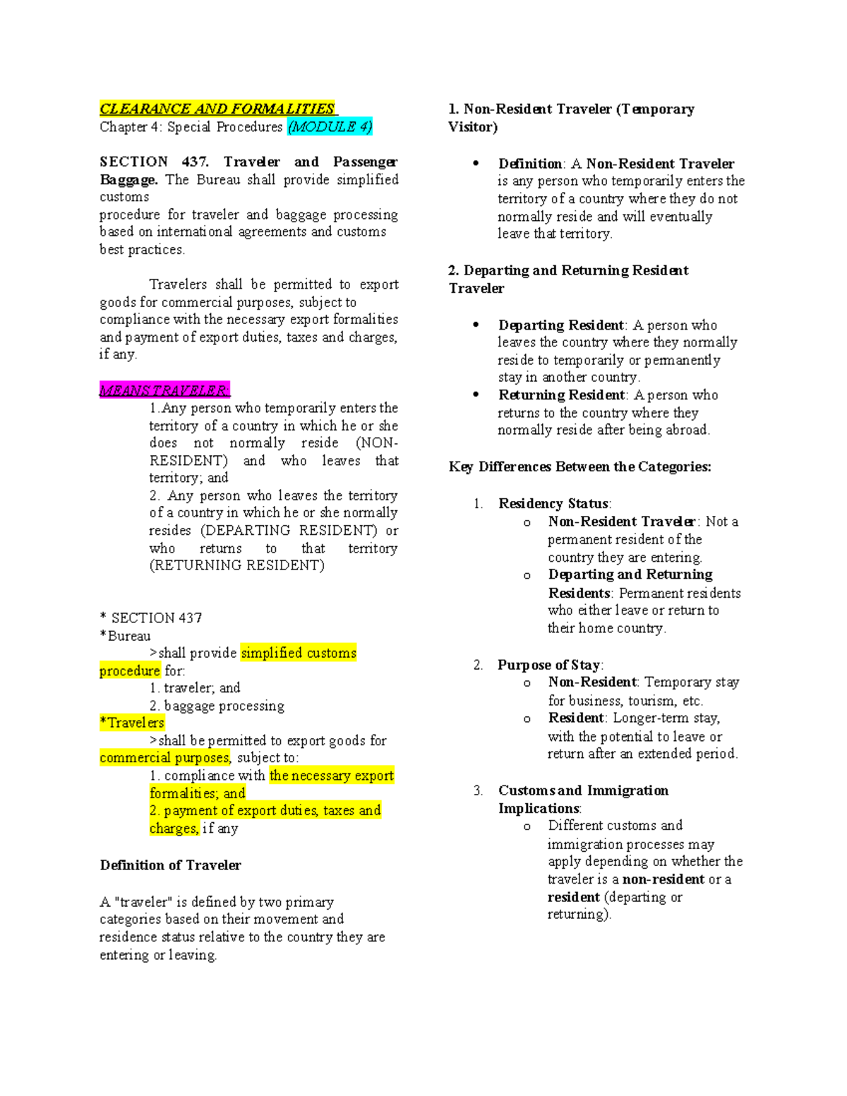 CM-45 Module 4: Customs Clearance Procedures Reviewer - Studocu
