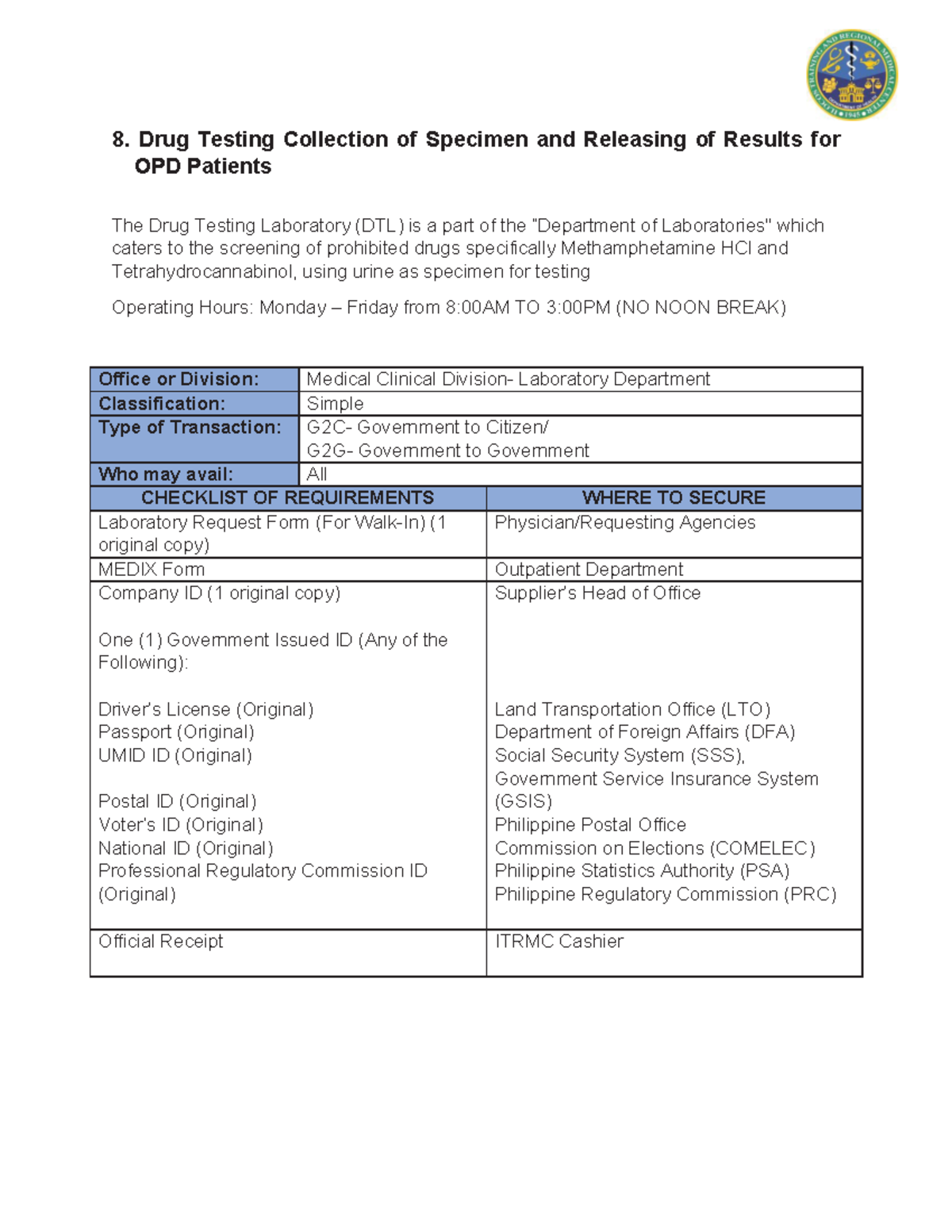 Drug Testing Protocols for Specimen Collection & Results Release - Studocu