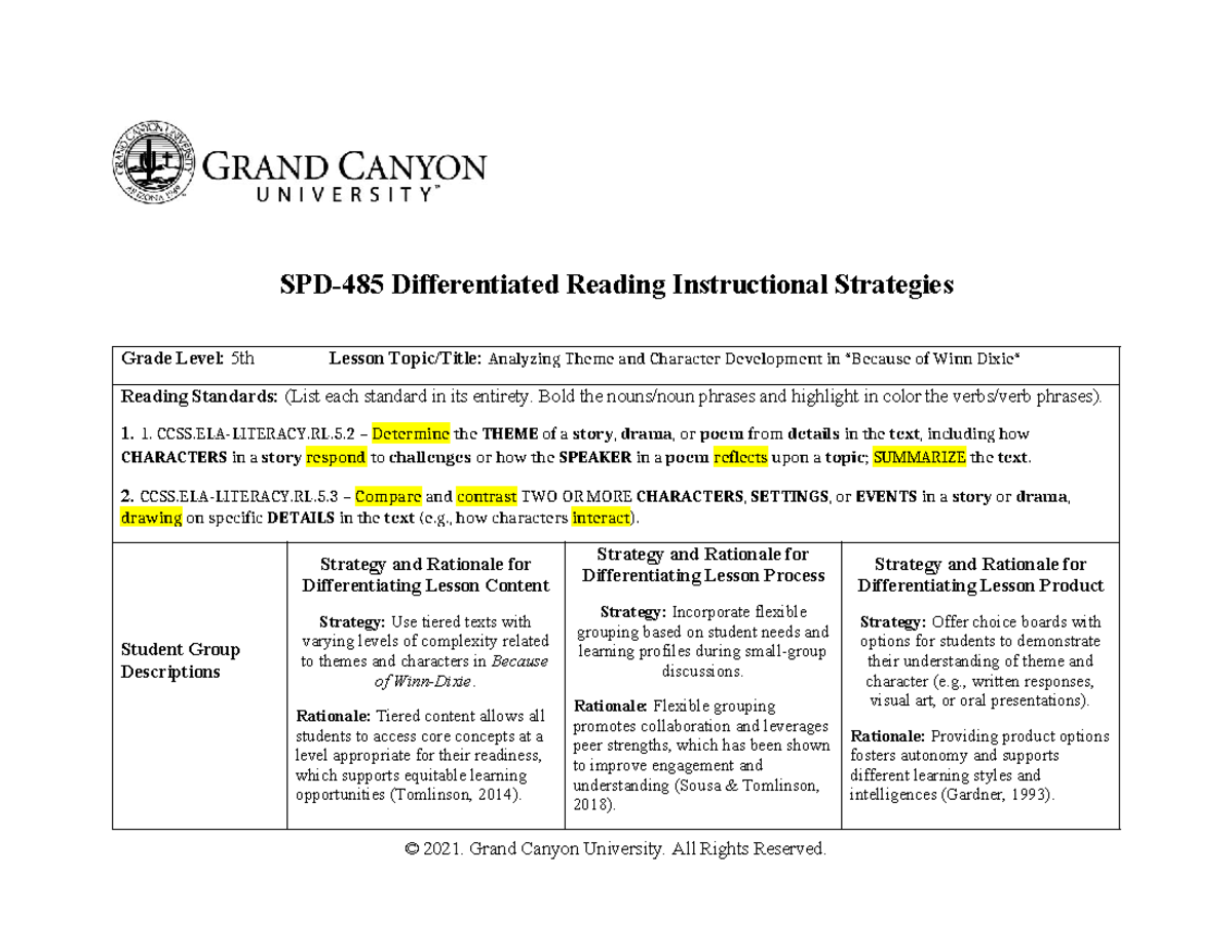 Differentiated Reading Instructional Strategies - Bold the nouns/noun ...