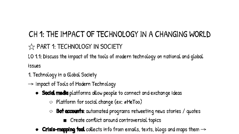 CIS 1200 Unit 1: The Impact of Technology on Society and Ethics - Studocu