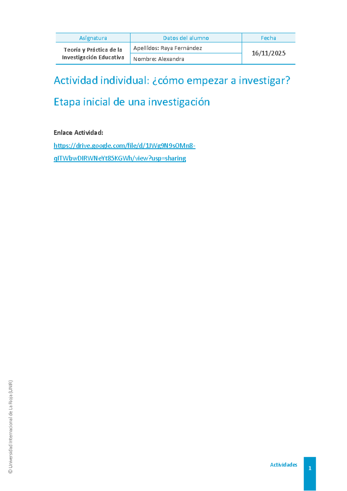 Raya Fernandez Alexandra cómo empezar a investigar.Etapa inicial de una ...