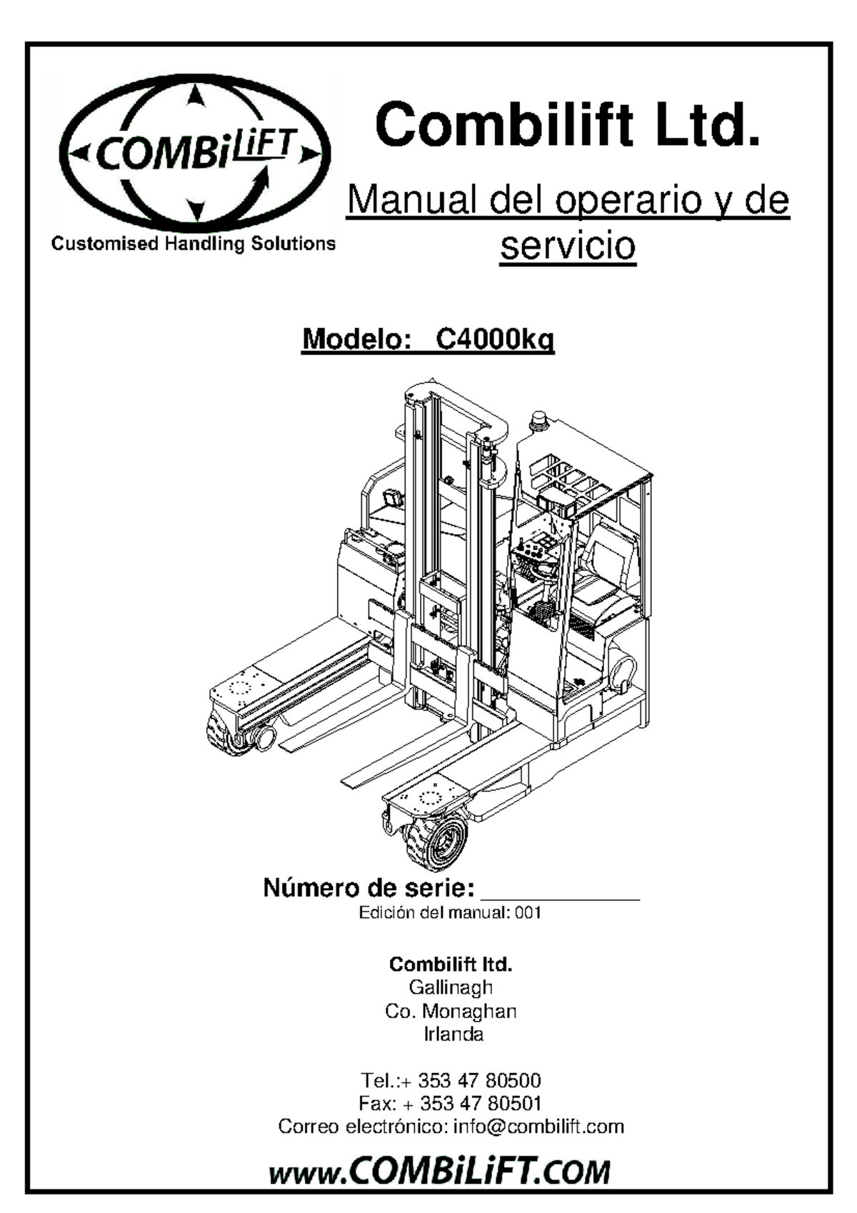 Manual del Operario Combilift C4000kg: Instrucciones y Seguridad - Studocu