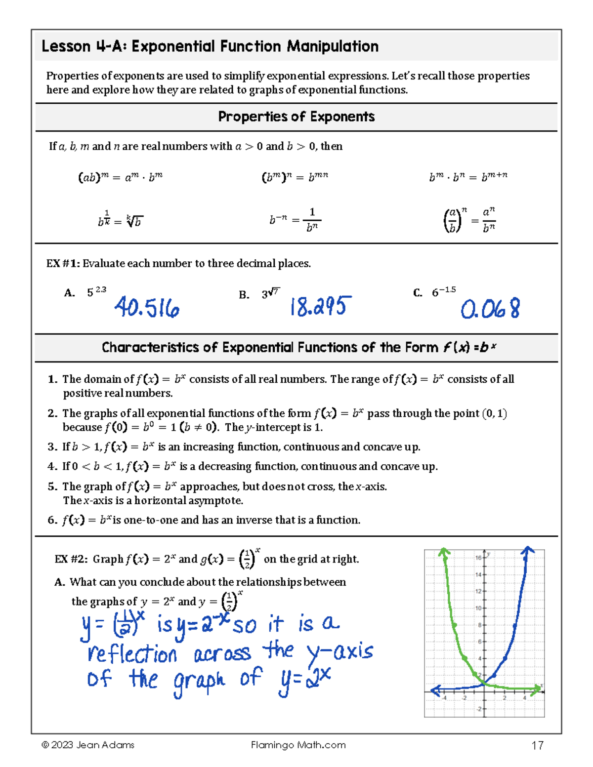 2.4-2.5 Lesson Notes: Exploring Exponential Functions in AP Precalculus ...