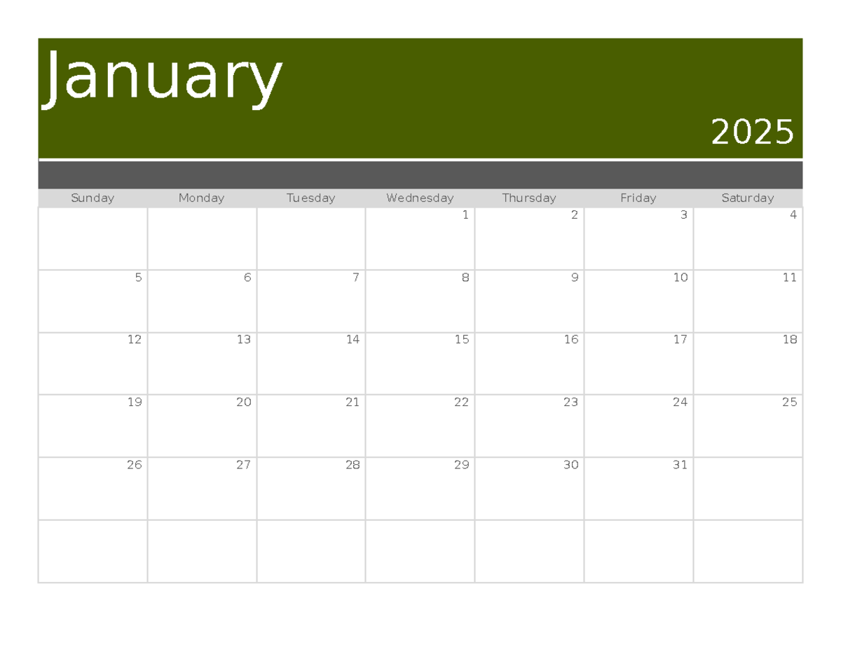 Calendar - AFDSF - January 2025 Sunday Monday Tuesday Wednesday ...