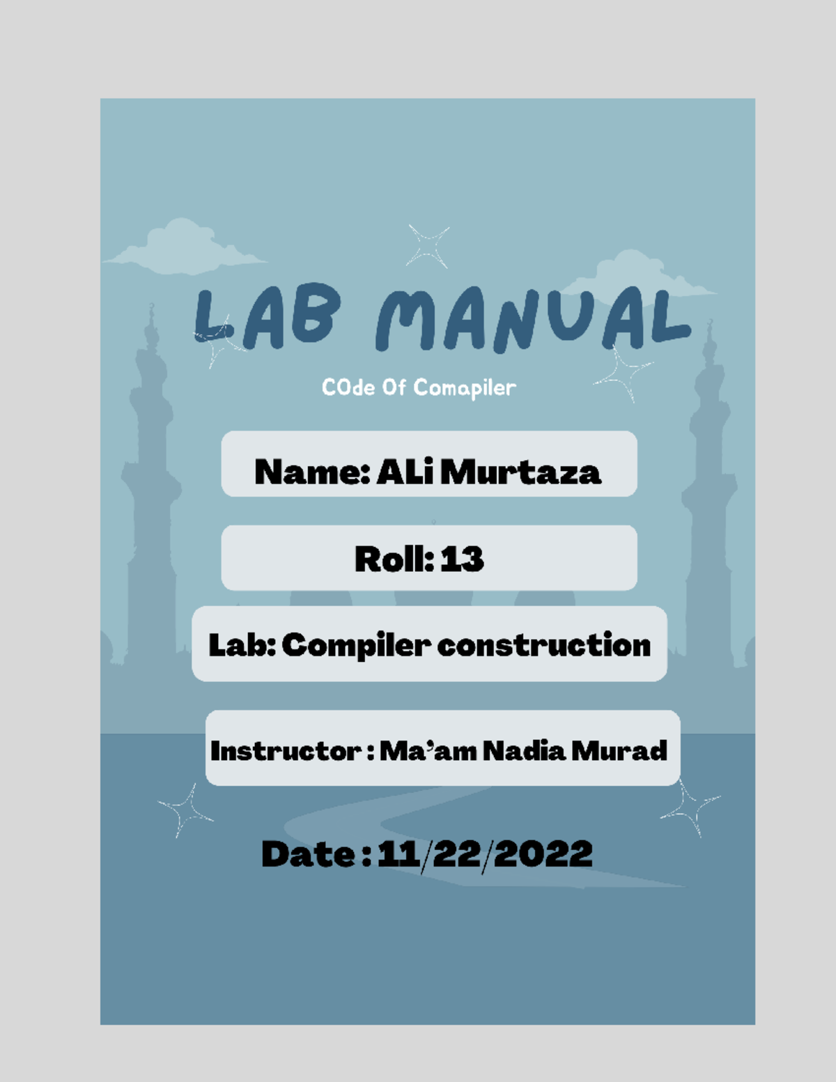 Compiler Lab Manual - Lex Programs for Counting Words, Numbers, and ...