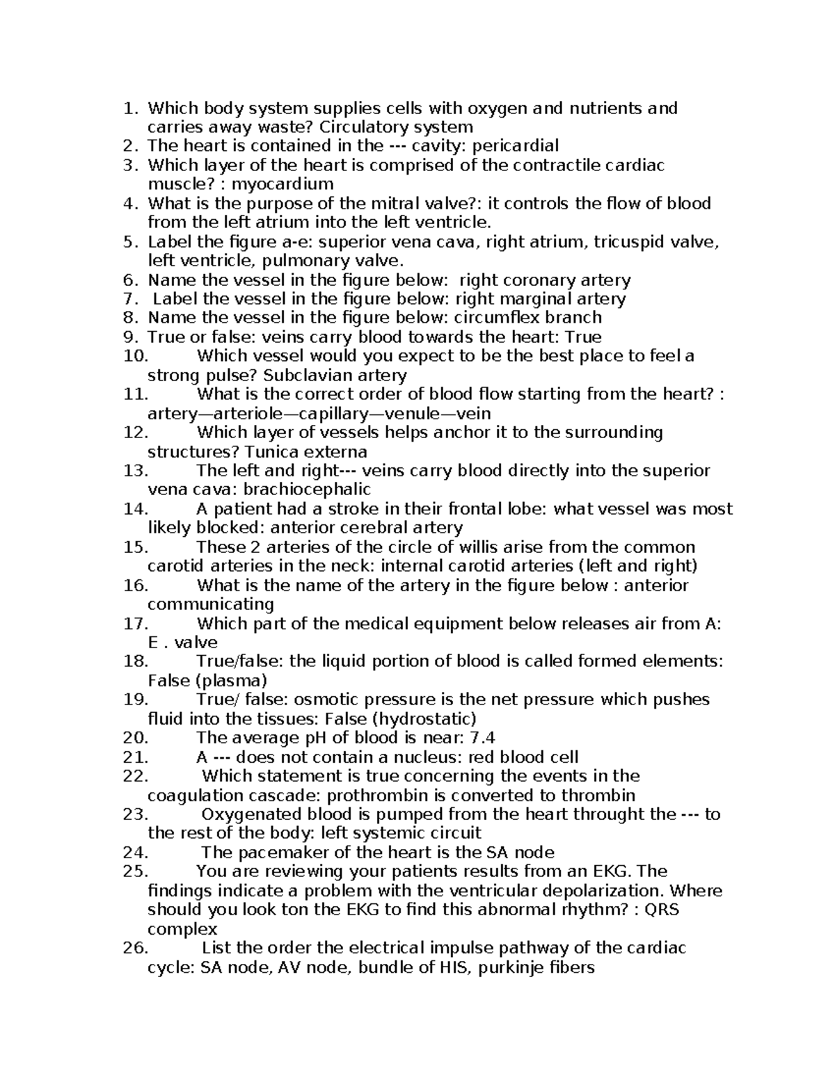 A&p2 exam 4 q&A - module 4 cardiac lesson exam - Which body system ...
