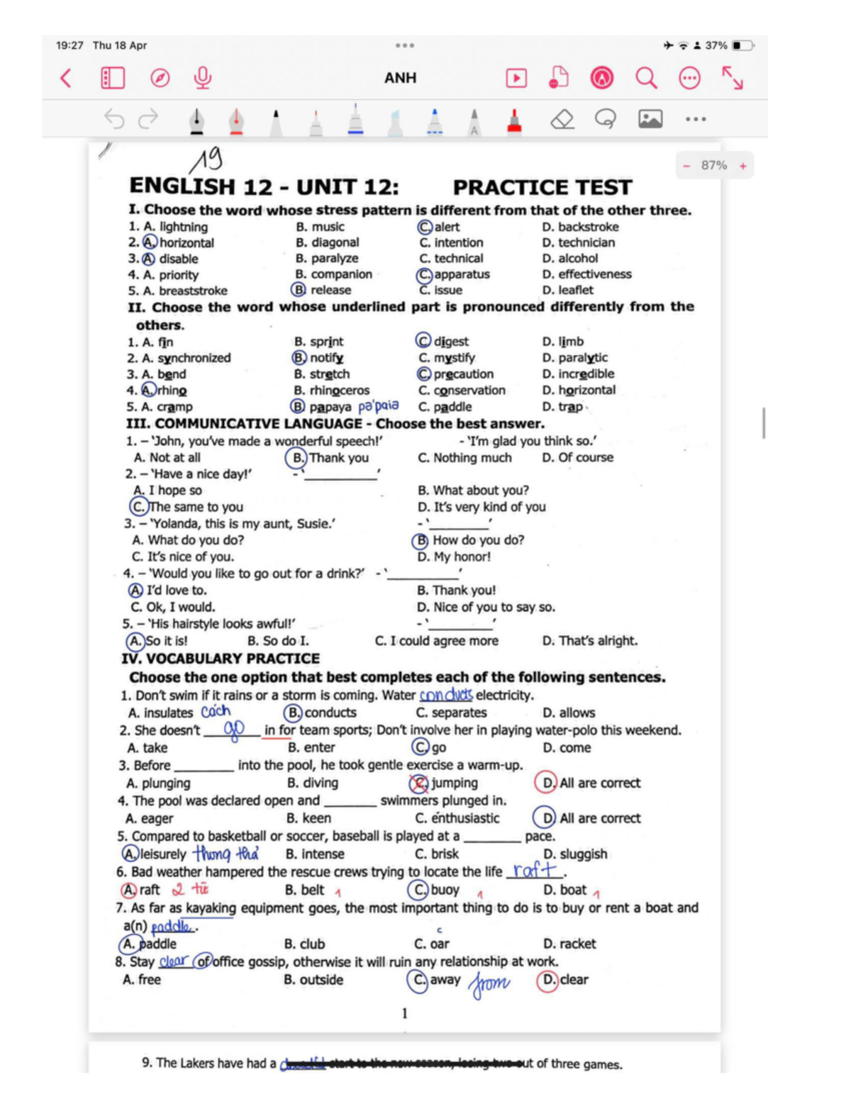 English 12 - Unit 12 - Unit 12 exercise for 12th grade students - 19:27 ...