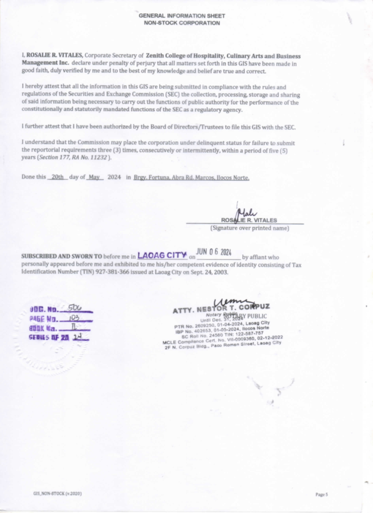 2024GIS Zenith 5 - General Information Sheet Lecture Notes - Studocu