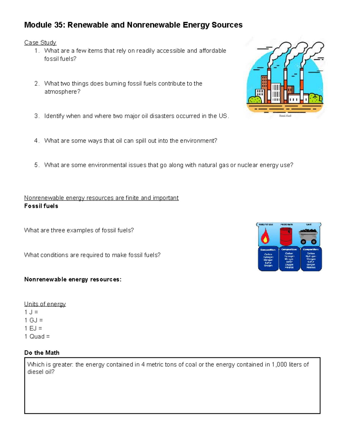 Module 35: Case Study on Renewable & Nonrenewable Energy Sources - Studocu