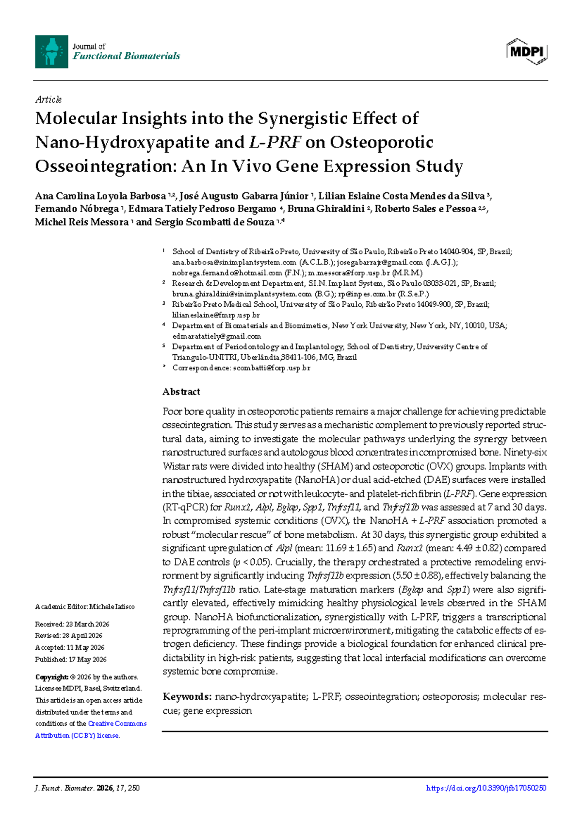 Molecular Insights into Osteoporotic Osseointegration: A Gene ...