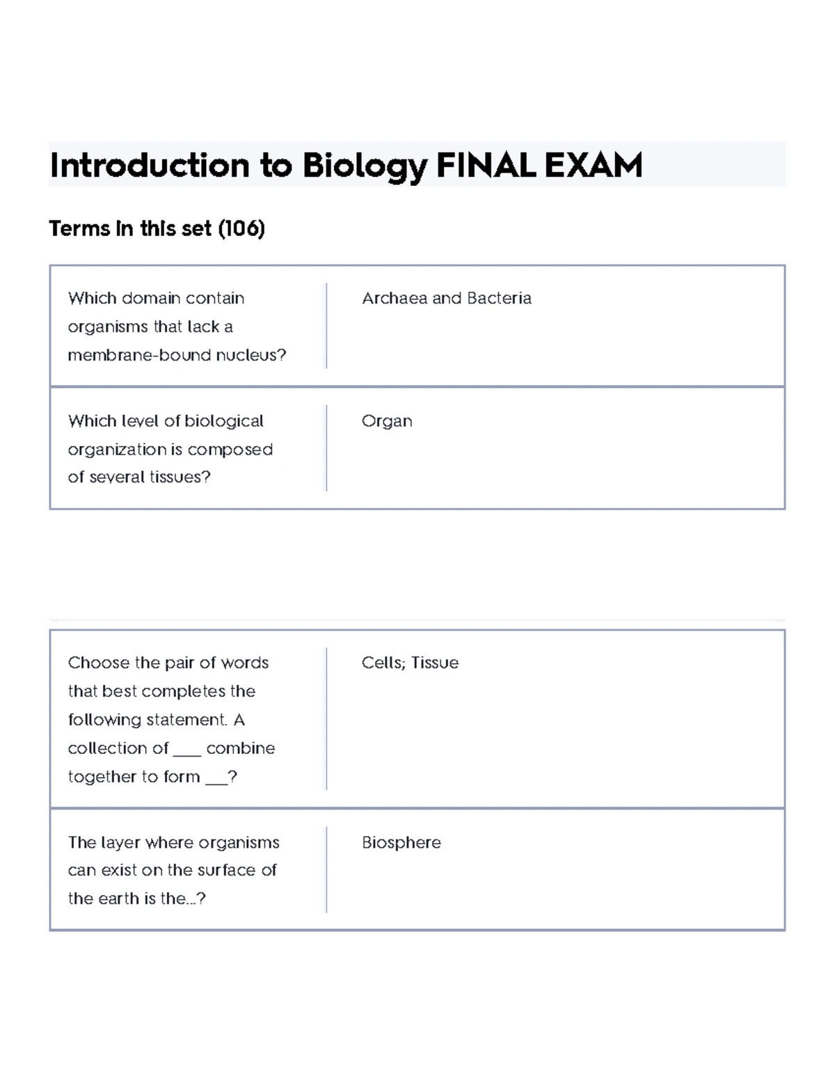 Intro To Biology Exam 1 Flashcards Quizlet Intro To Biology Exam 1