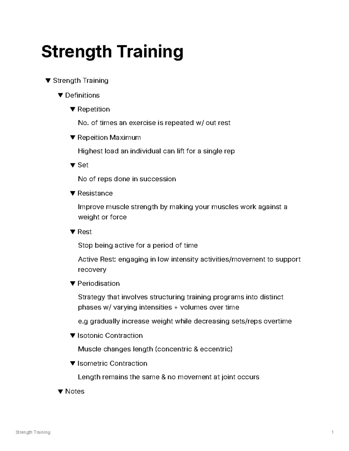 Strength Training Concepts and Definitions - Option 3 CQ1 DP1 - Studocu