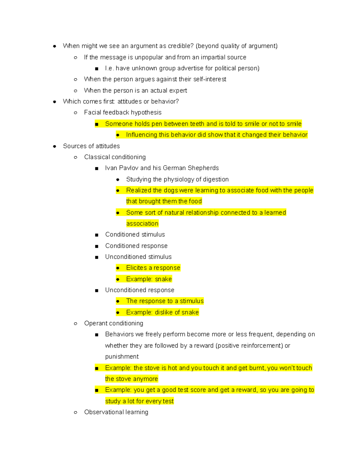 Psychology Notes for Test 2: Attitudes, Behavior & Social Influence ...