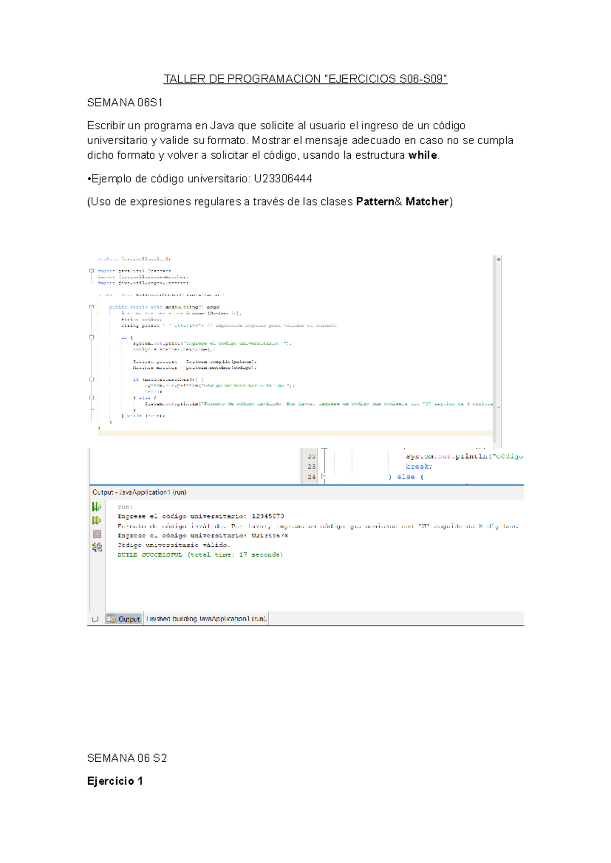 Taller de Programación: Ejercicios Semanas 06-09 (Java) - Studocu